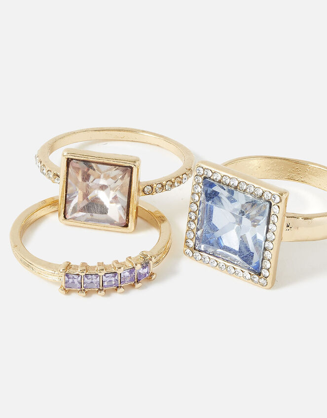 Princess Cut Ring Stacking Set Multi | Stacked rings | Accessorize UK