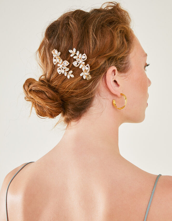 Pearl and Crystal Leaf Hair Clips Set of Two | Hair clips | Accessorize ...