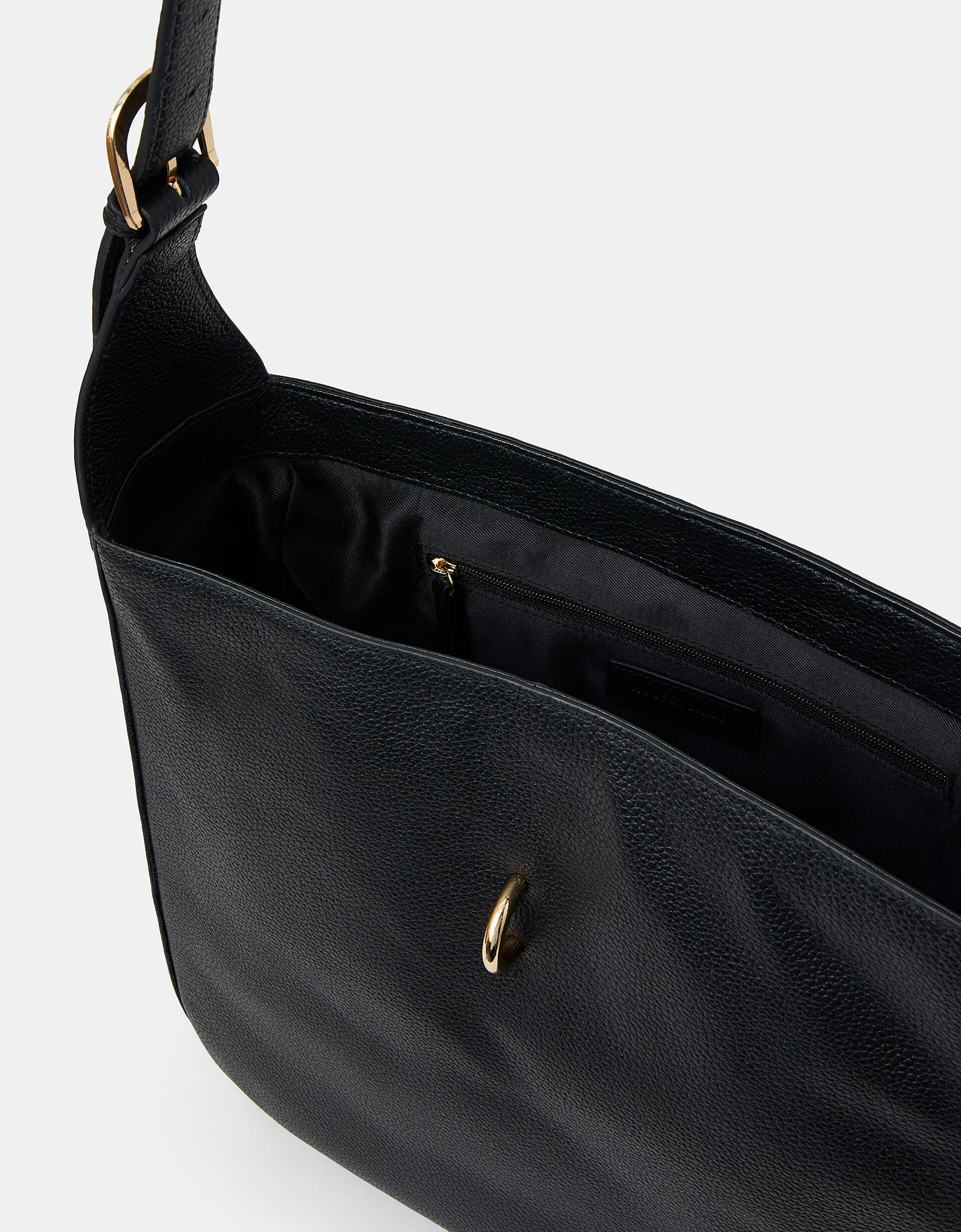 Clasp Leather Shoulder Bag | Leather Bags | Accessorize UK