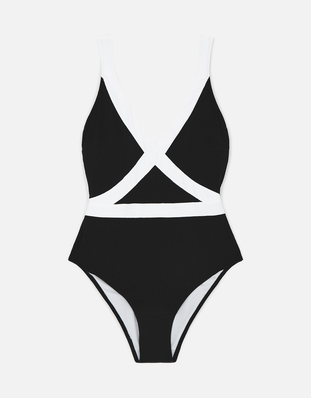 Monochrome Textured Shaping Swimsuit Black | Swimsuits | Accessorize UK