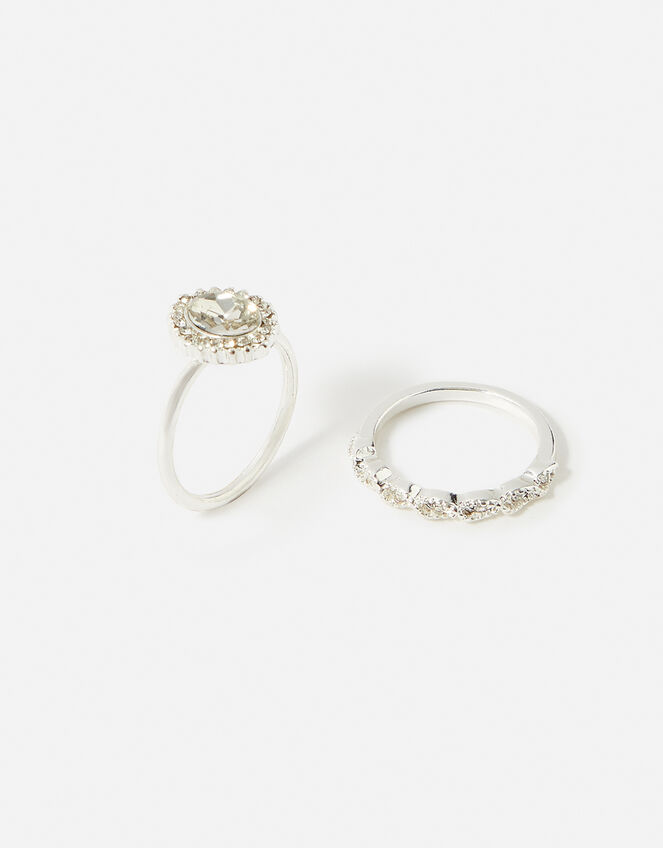 Wedding Ring Twinset White | Stacked rings | Accessorize UK