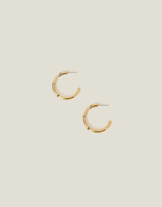 14ct Gold-Plated Bamboo Hoop Earrings | Z for Accessorize | Accessorize UK
