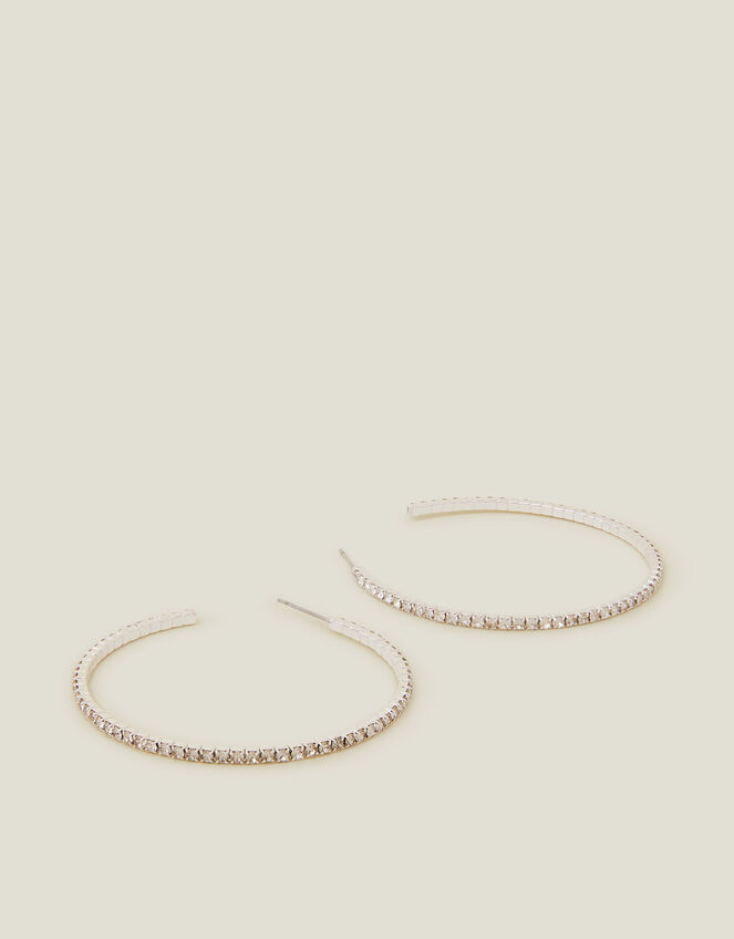 Thin Crystal Hoops | Hoop Earrings | Accessorize UK