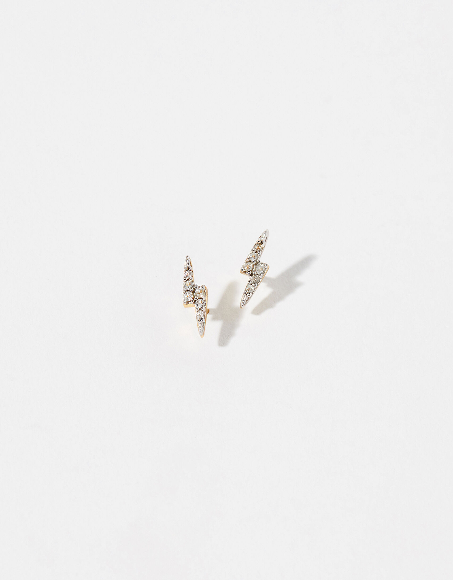 Gold Vermeil White Topaz Bolt Stud Earrings | Z for Accessorize ...