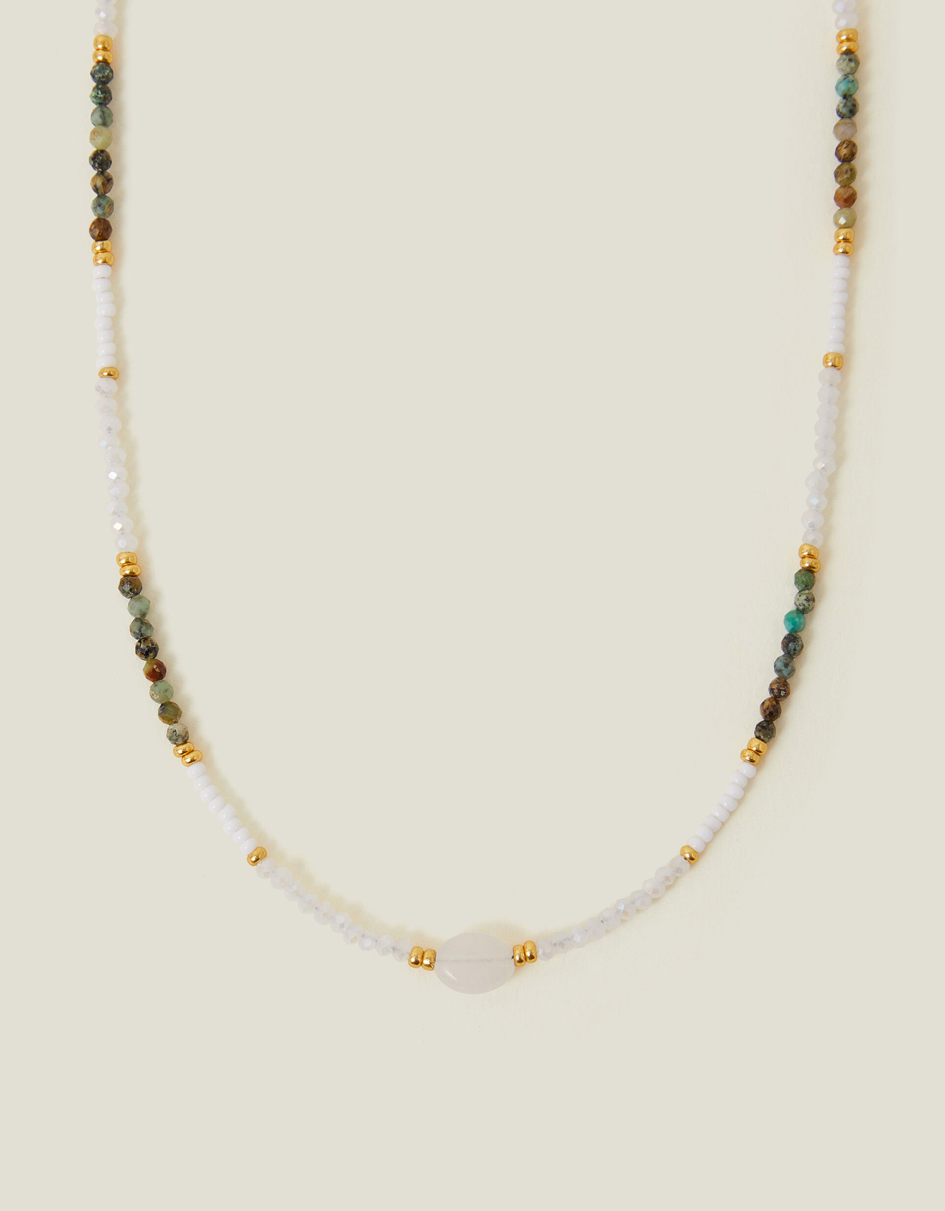 14ct Gold-Plated Mix Bead Choker Necklace | Necklaces | Accessorize UK