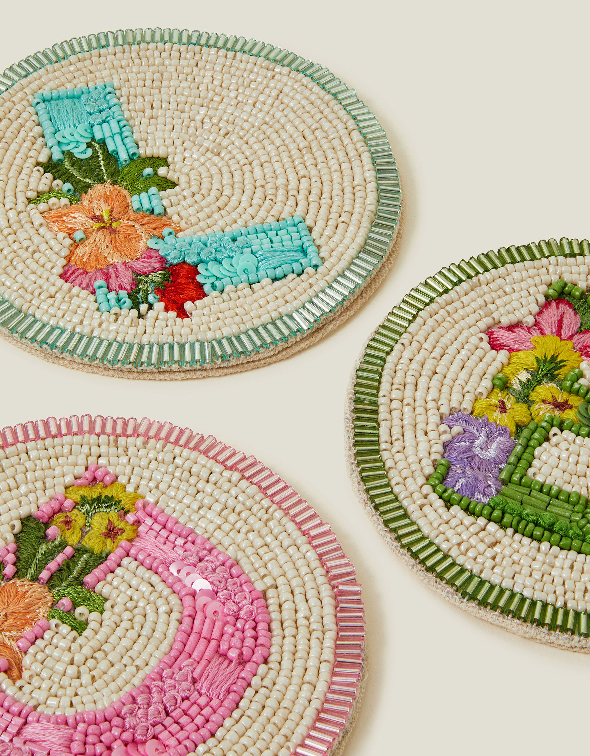Round Beaded Initial Coaster Multi | Shop All | Accessorize Global