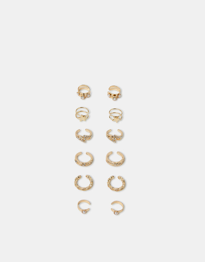 6-Pack Celestial Ear Cuffs Gold | Earrings | Accessorize UK