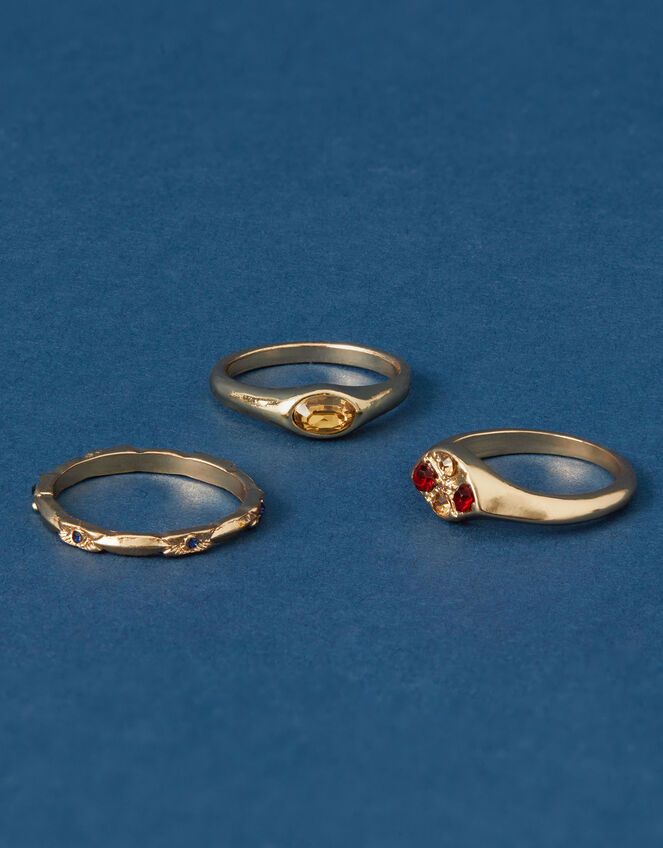 Gem Signet Stacking Rings Set of Three Multi | Stacked rings | Accessorize UK