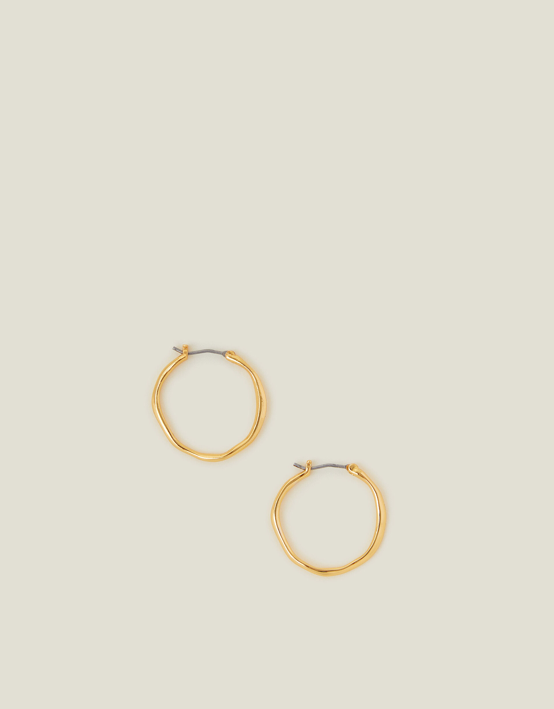 14ct Gold-Plated Thin Molten Hoop Earrings | Earrings | Accessorize Global