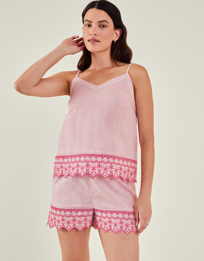 Embroidered Stripe Pyjama Set Pink | Shop All | Accessorize UK