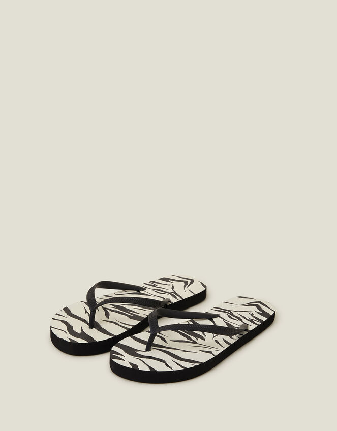 Zebra Print Flip Flops Black | Flip flops | Accessorize Global