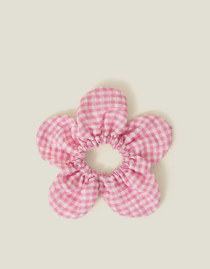 Girls Gingham Flower Hair Scrunchie | Girls accessories | Accessorize UK