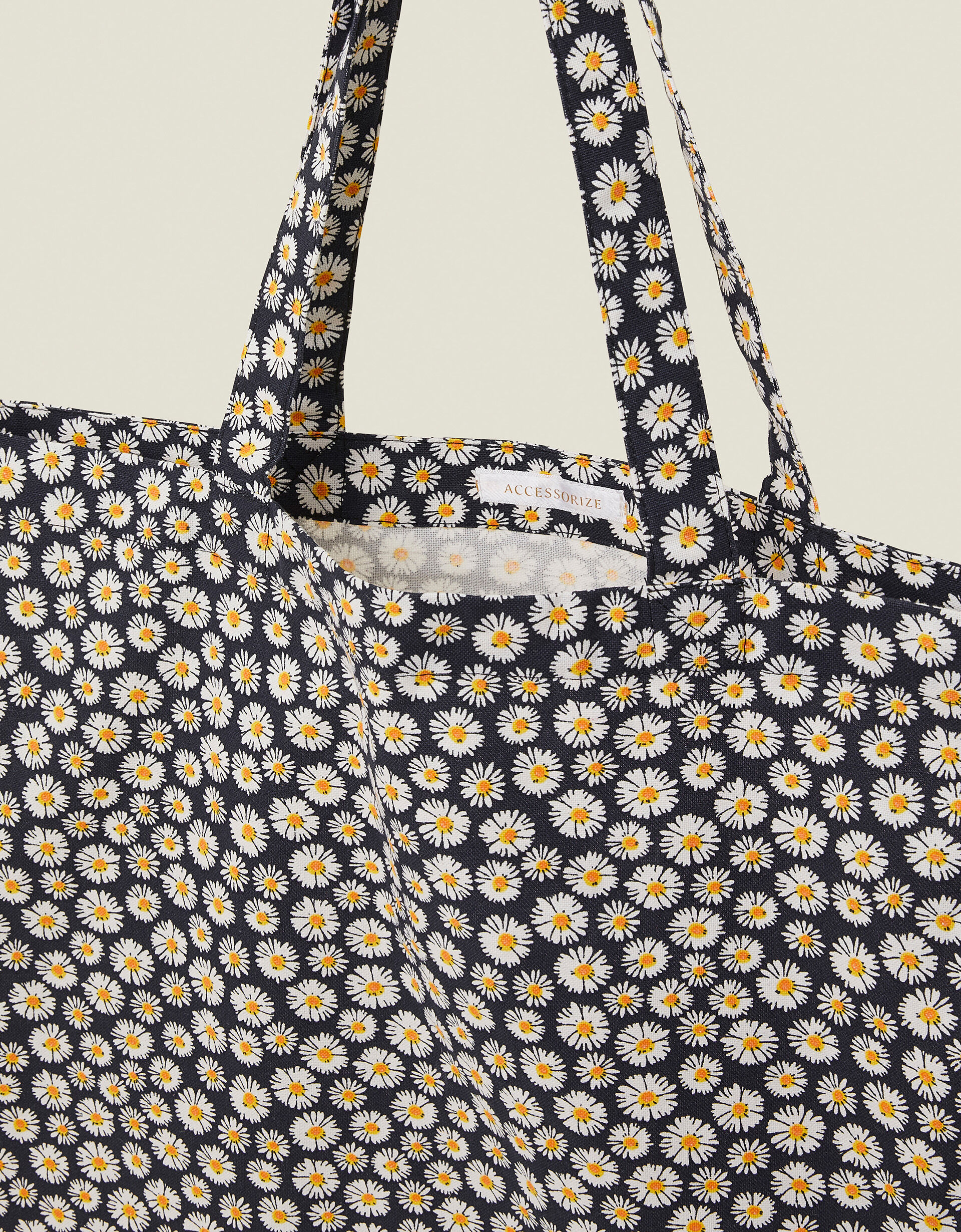 Daisy Print Cotton Shopper Bag Navy | Shop All | Accessorize UK